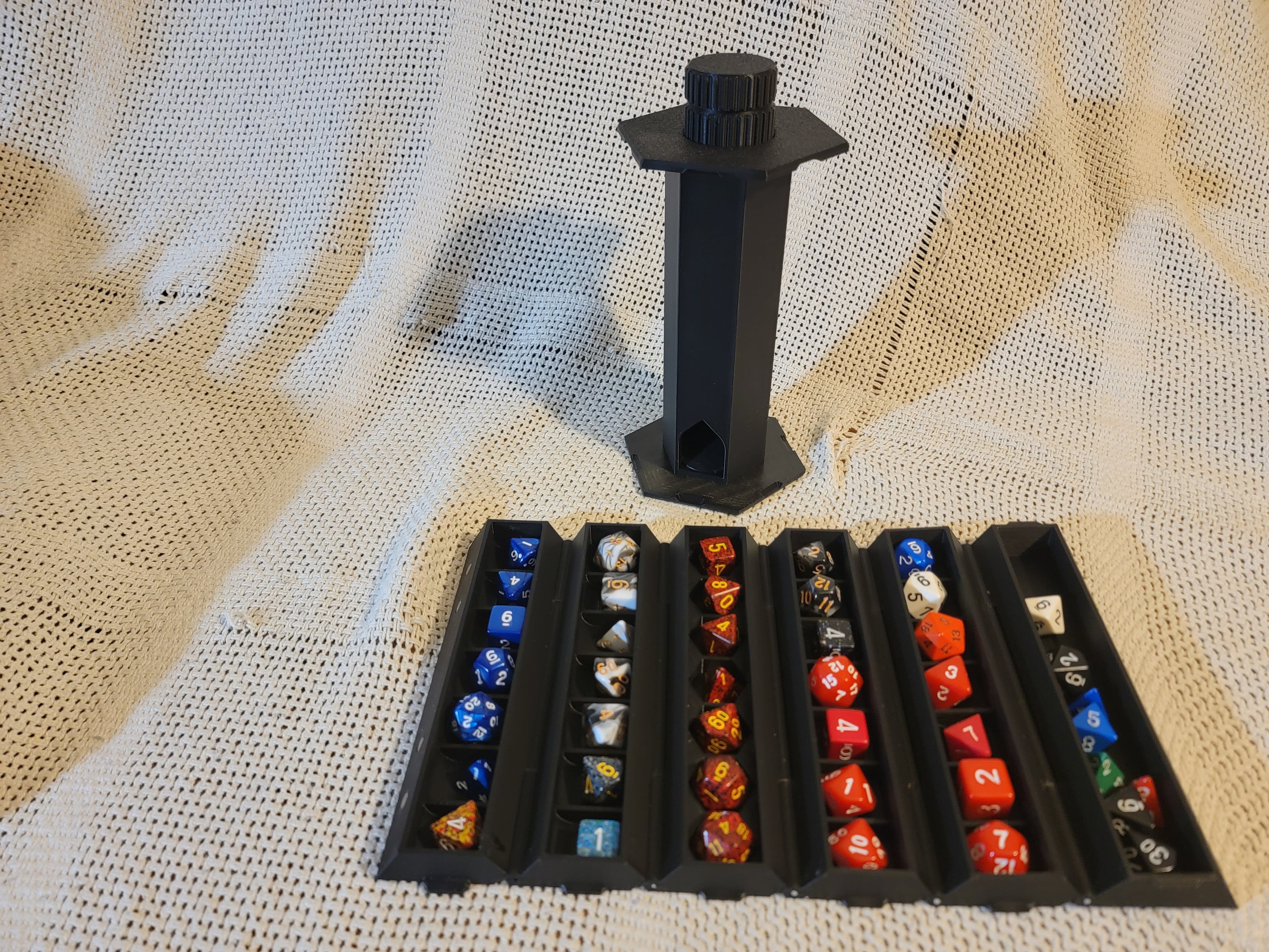 Roll up Dice Storage Box for 42 Dice With Built in Dice Tower ...