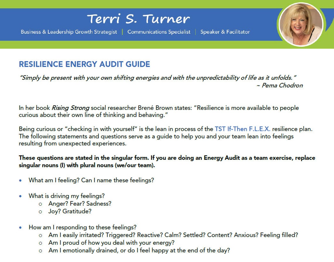 Leadership Skill Template Resilience Worksheets Personal Development ...