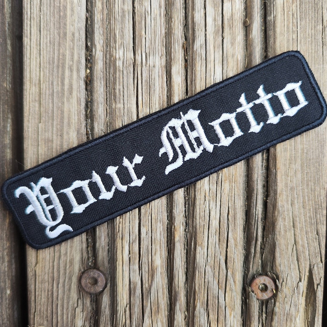 Custom Old English Patch Embroidered, Biker Badge, Punk Patches, Gothic Font Patch - Etsy