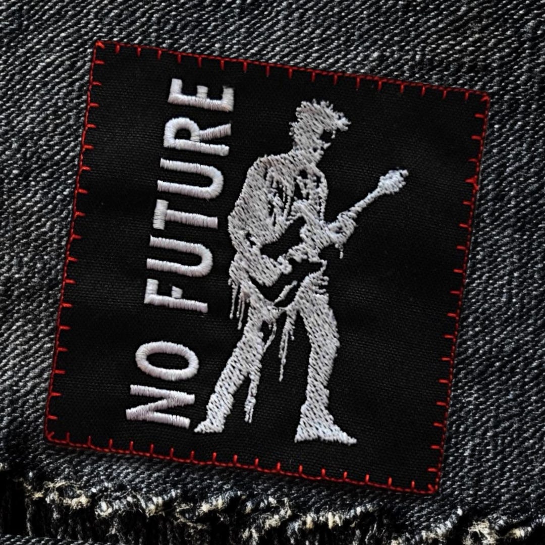 Punk Patch Protest Embroidery No Future Guitar Player Punk Metal Patch ...