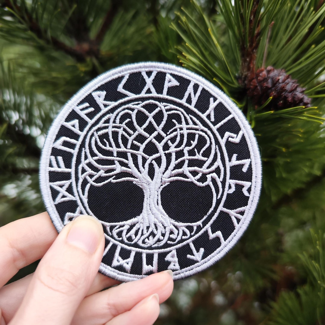 Tree of Life Patch, Viking Rune Art, Tree of Life Gift, Norse Pagan ...