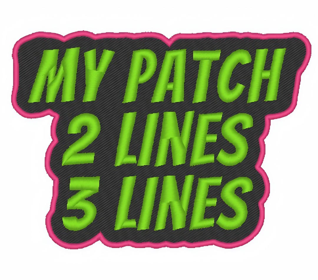 Custom Embroidered Patch 3 Line, 2 Row: Iron on Applique, Personalized ...