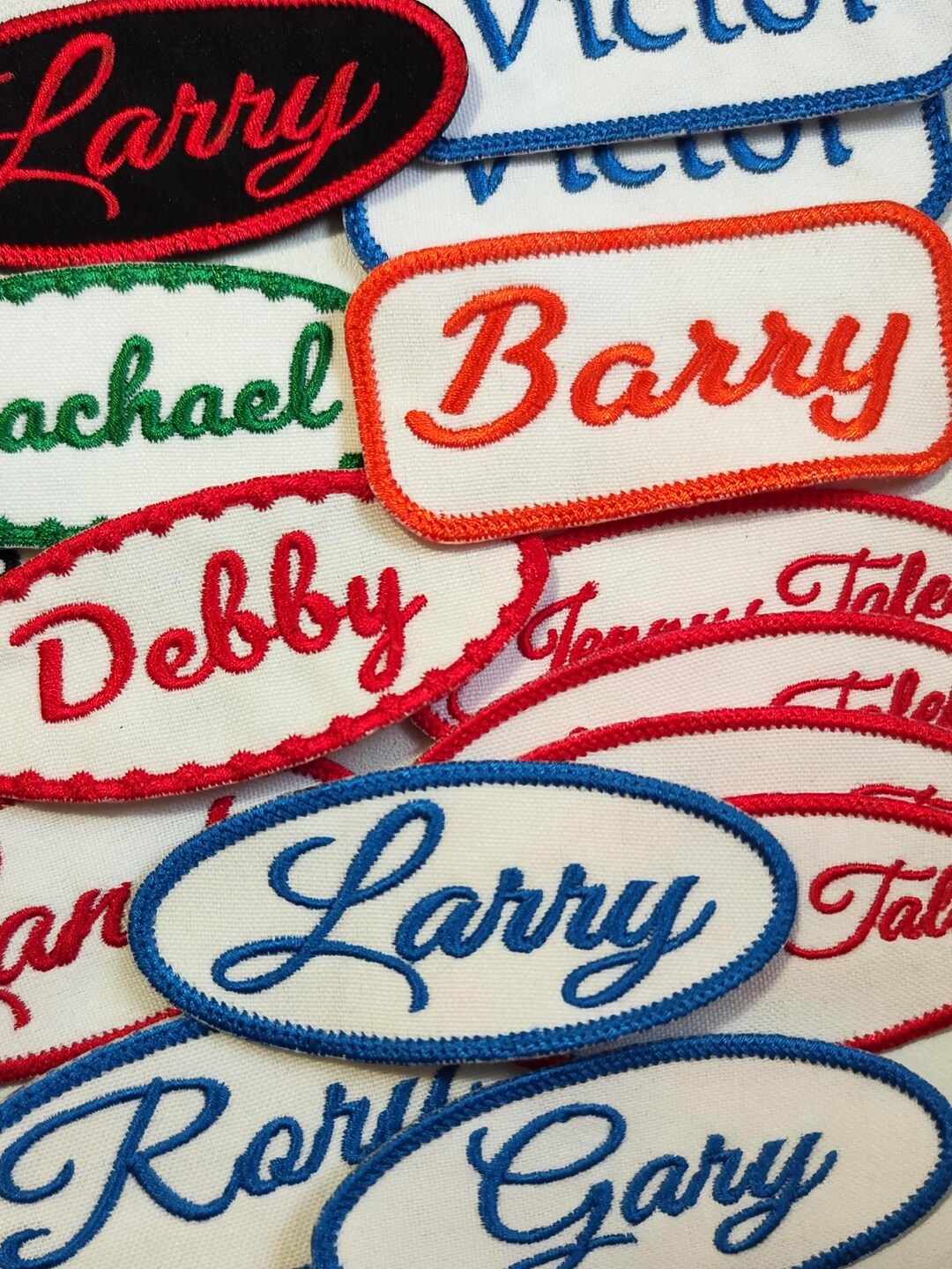 Custom Vintage Style Name Patch Set: Embroidered Mechanic Work Shirt ...