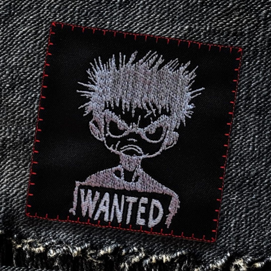Embroidered Punk Patch: Wanted Bad Boy Sew-on Canvas Applique - Etsy