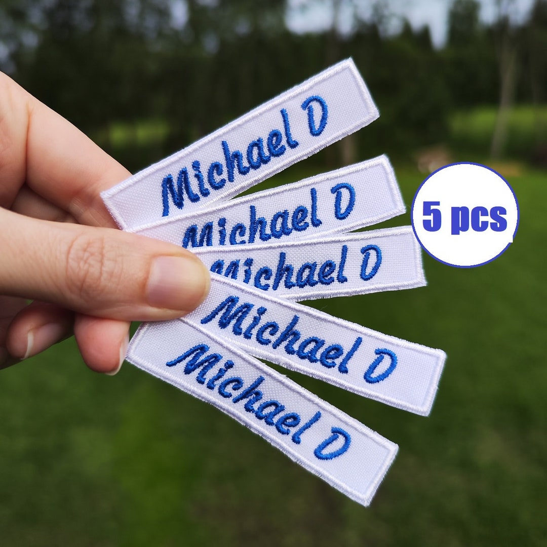 5 PCS Embroidered Name Tags School Clothes, Fabric Kid Custom Labels ...