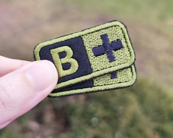 Blood Type Black Embroidered Patch - Etsy