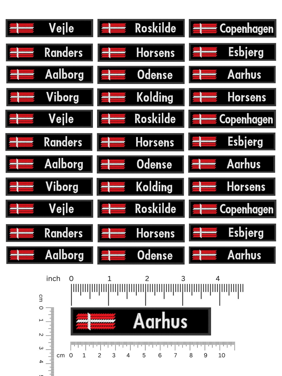 Personalized Denmark Flag Patch: Embroidered Danish Flag, Custom Name ...