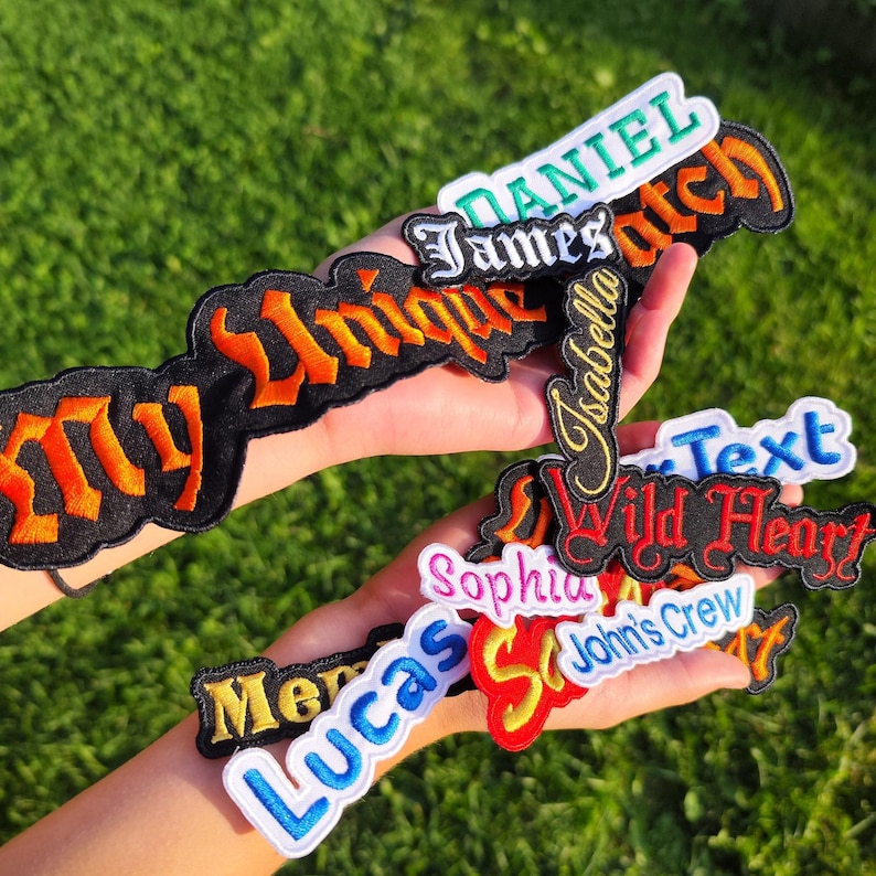 Personalised Large Patch 30 - 35 Cm Embroidered Iron On, Text Biker ...