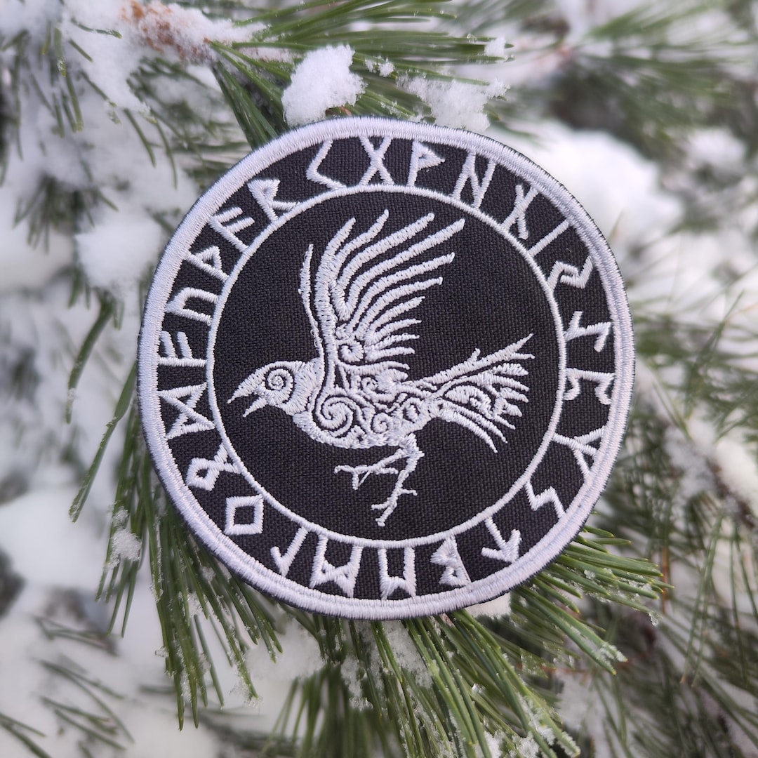 Raven Patch, Crow Patch, Hugin Munin Patch, Norse Patches, Celtic Raven ...
