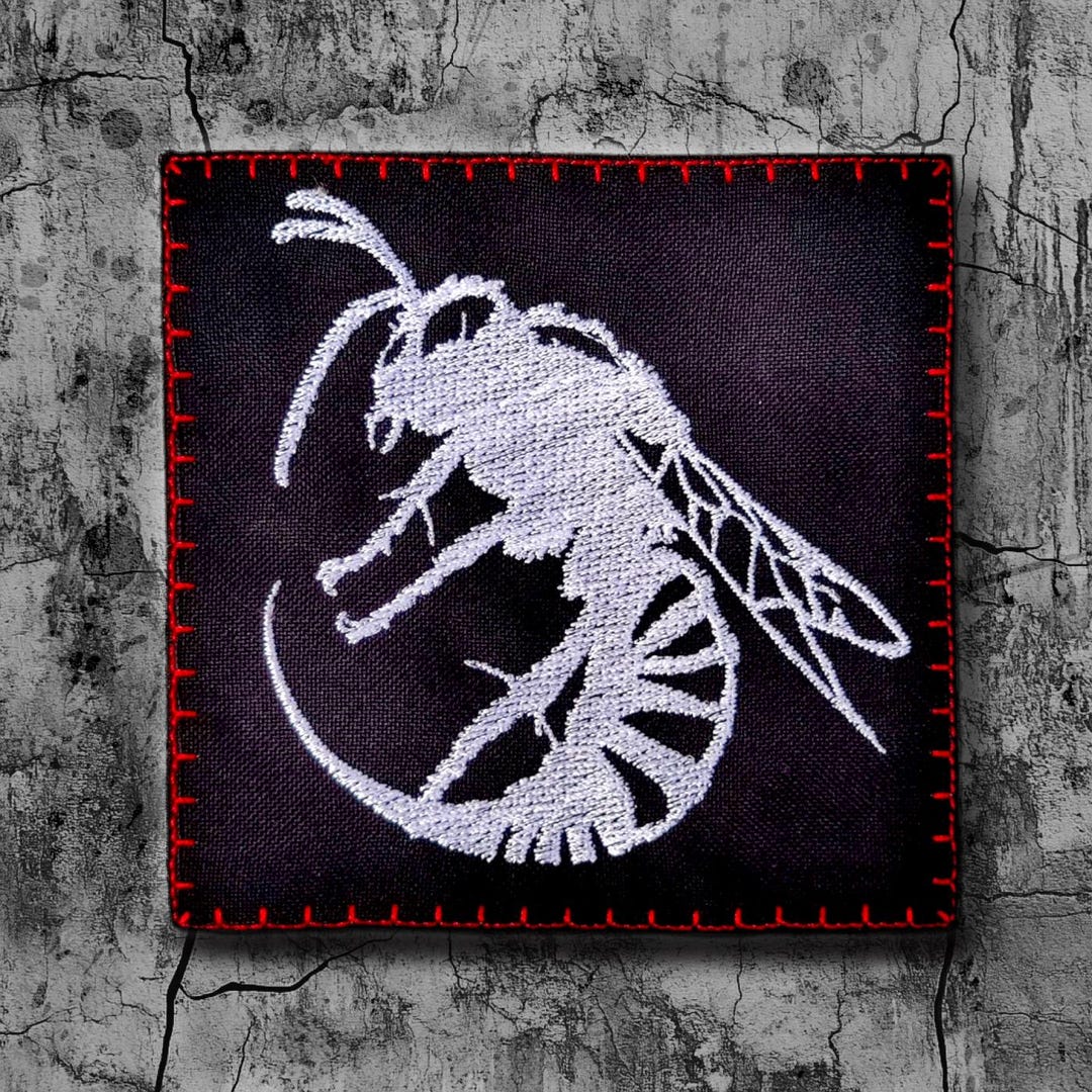 Hornet Patch: White Embroidery on Black - Sew on Punk Style - Etsy