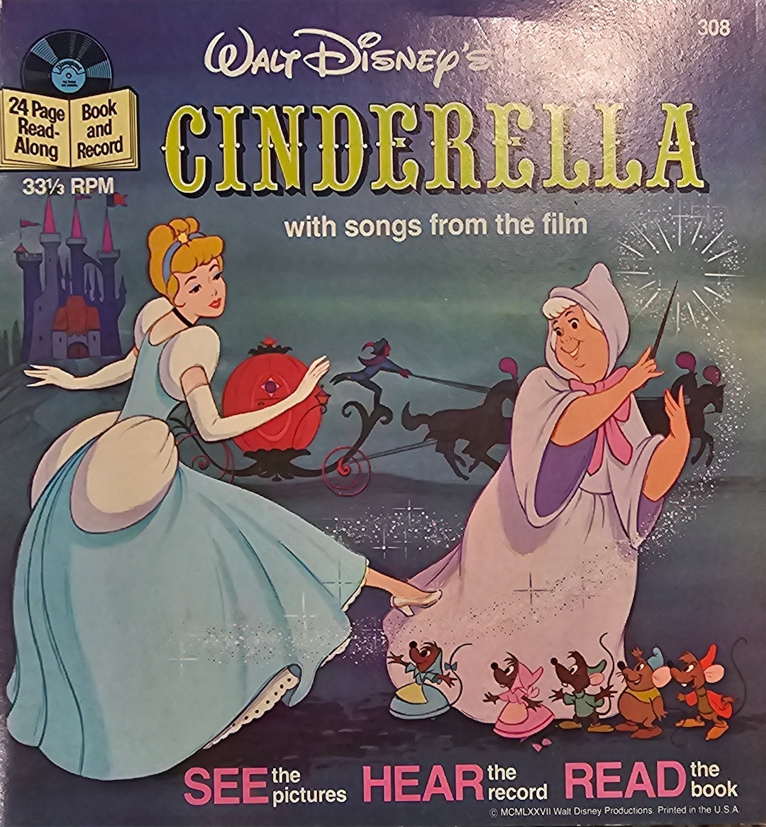 Walt Disney's Story of Cinderellaa 24-page Read-along Book and Record ...