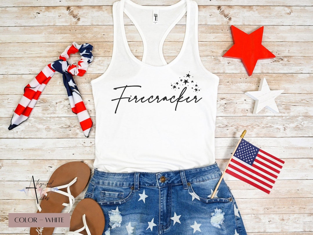 4th of July FIRECRACKER Tank Top, Fourth of July Women's Tank, July 4th ...