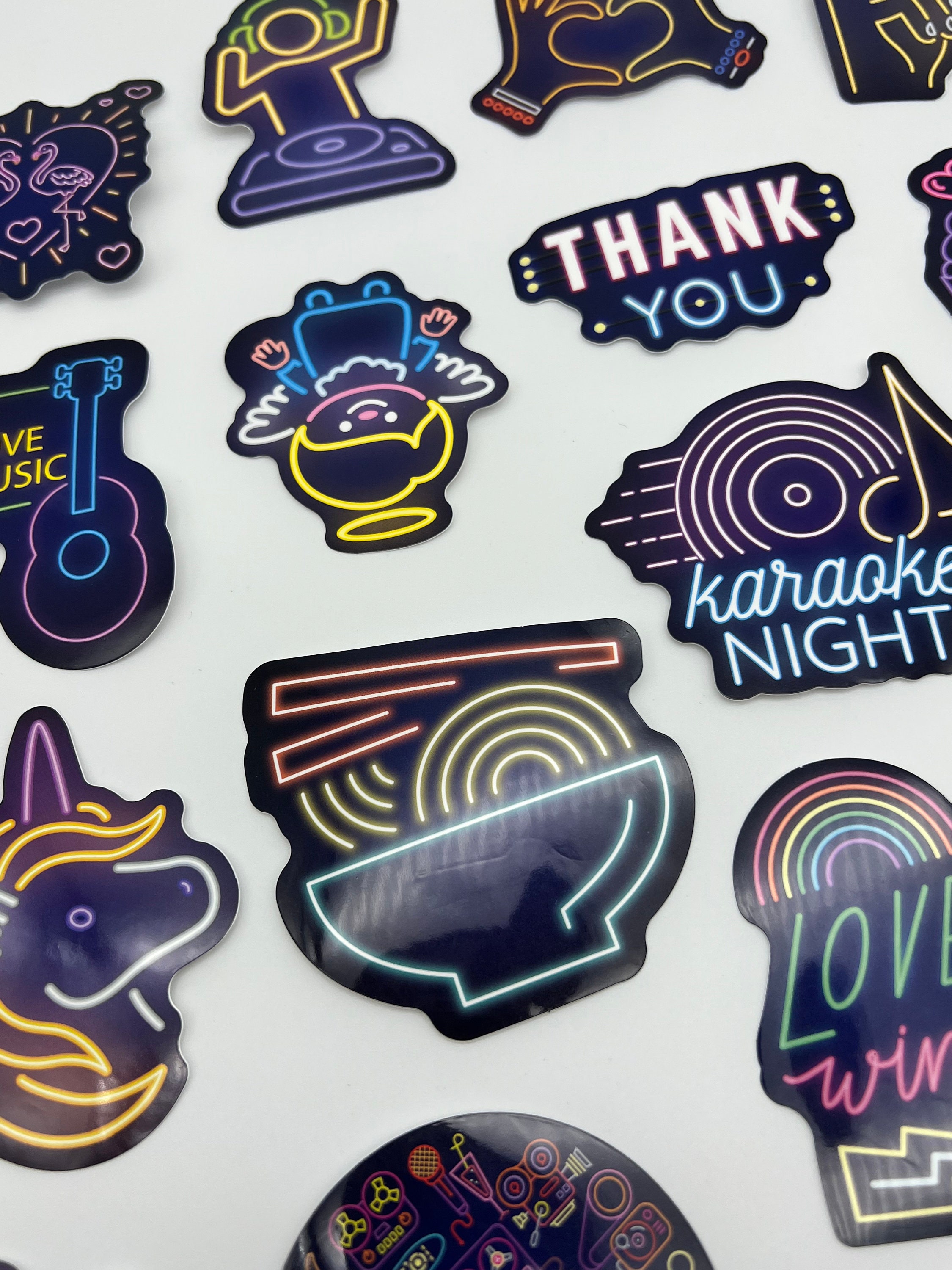 10 Random Sticker Pack Eye-catching Neon Stickers: Add a Pop - Etsy