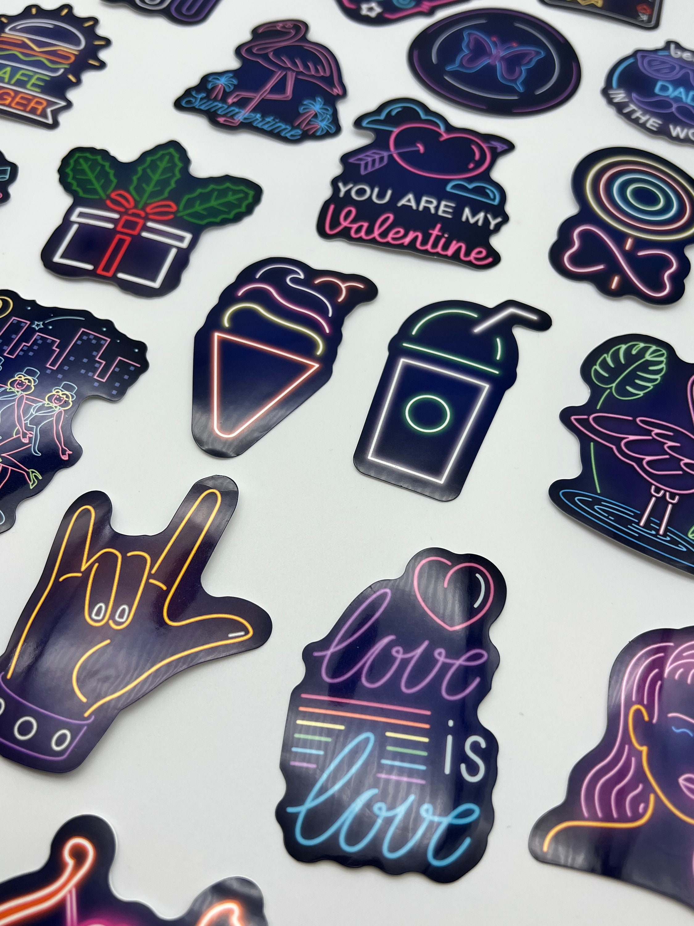 10 Random Sticker Pack Eye-catching Neon Stickers: Add a Pop - Etsy