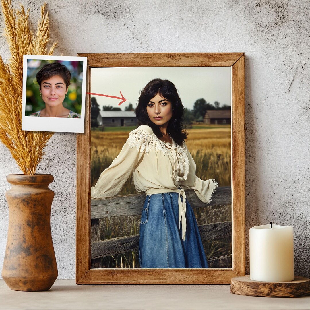 Personalized Vintage 70s Farm Portrait, Retro Countryside Photography ...