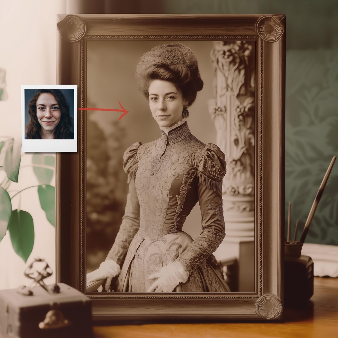 Custom Victorian Lady Portrait, Personalized 19th Century Elegant ...