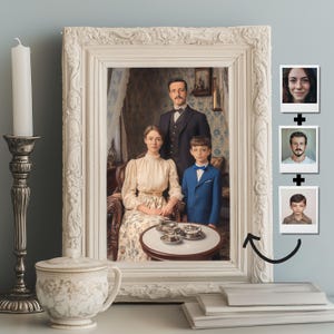 Custom Victorian Style Family Portrait From Photo, Personalized ...