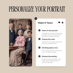 Custom Victorian Style Family Portrait From Photo, Personalized ...