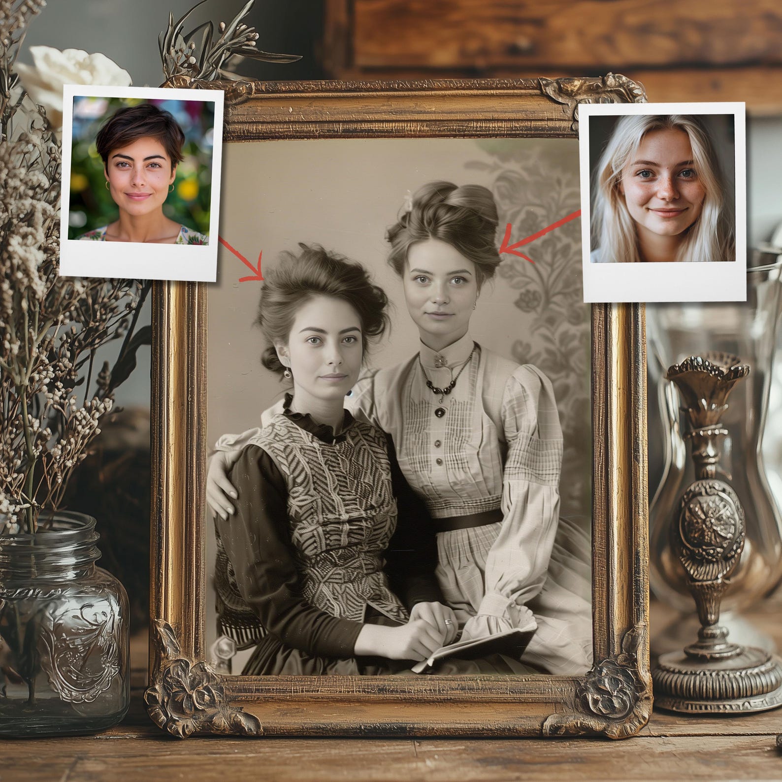 Custom Victorian Style 1890 Couple Portrait From Photo Antique Retro ...