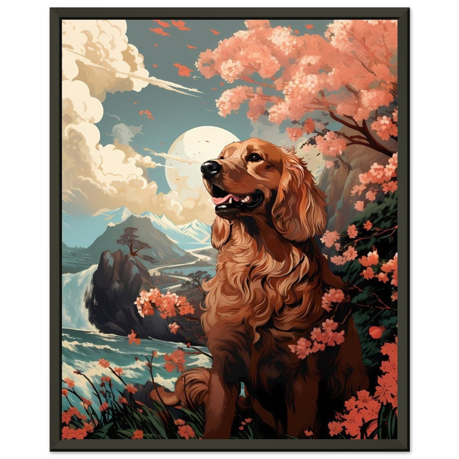 Cocker Spaniel Asia Inspired Art | Japanese Ukiyo-e Inspired Dog ...