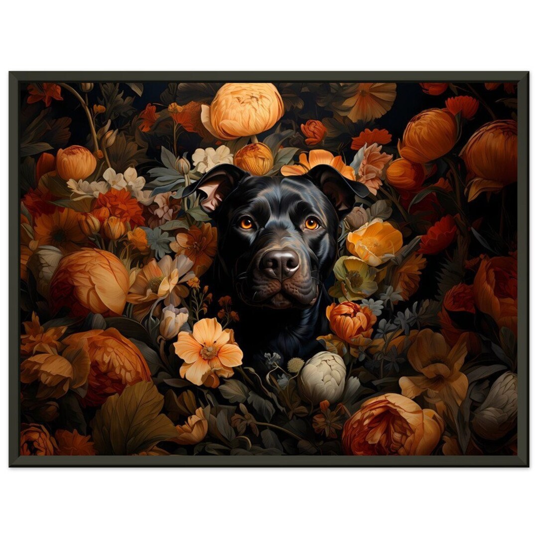 Bold Staffordshire Bull Terrier Portrait Inspired by William Morris ...