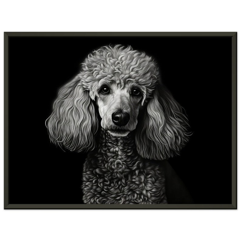 Elegant Poodle Portrait Scratchboard-style Print | Perfect Dog Lover ...