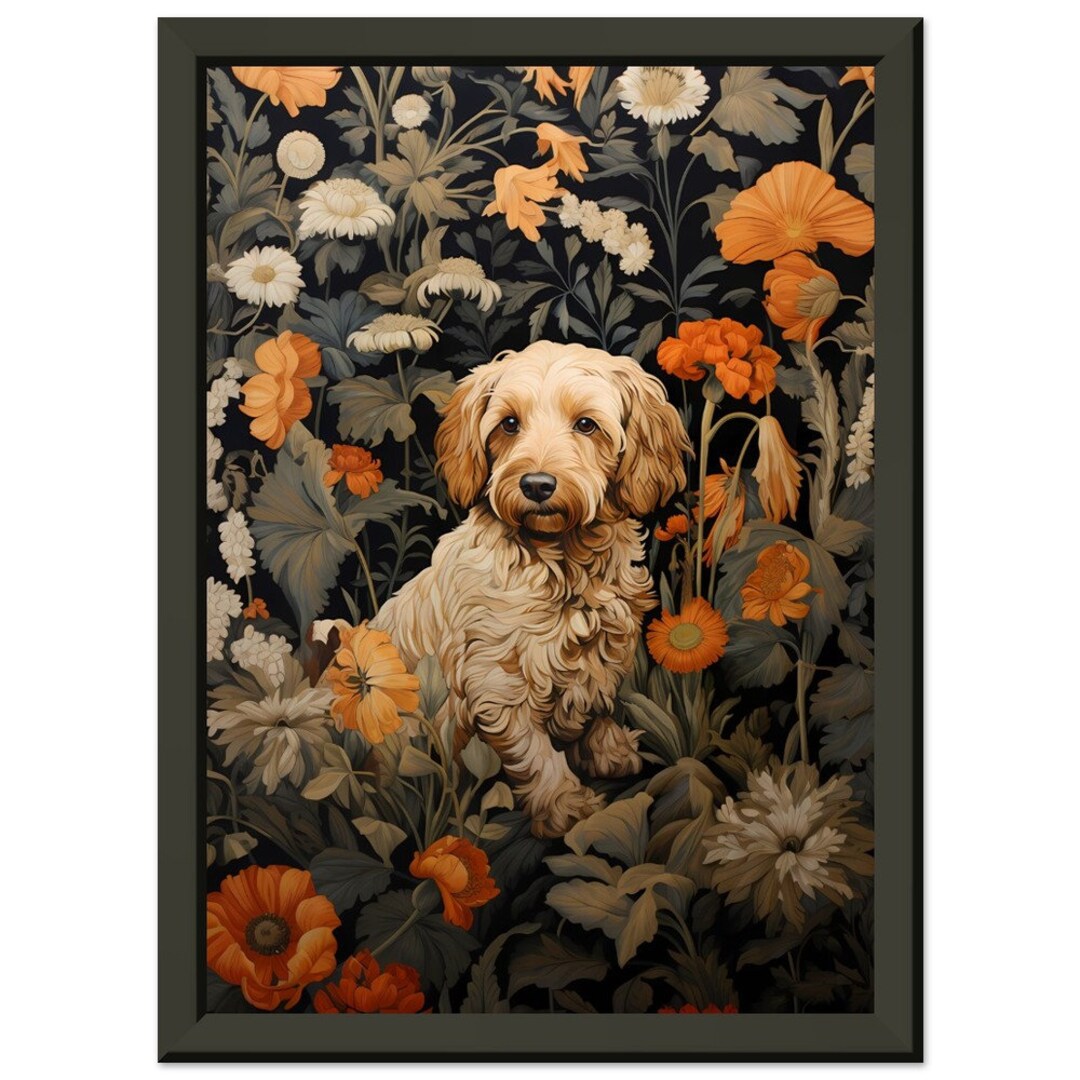 Joyful Cockapoo Art Nouveau Portrait Celebrating the Fun - Etsy