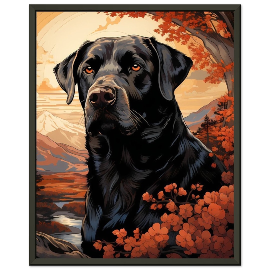 Black Labrador Asia Inspired Art | Japanese Ukiyo-e Inspired Dog ...