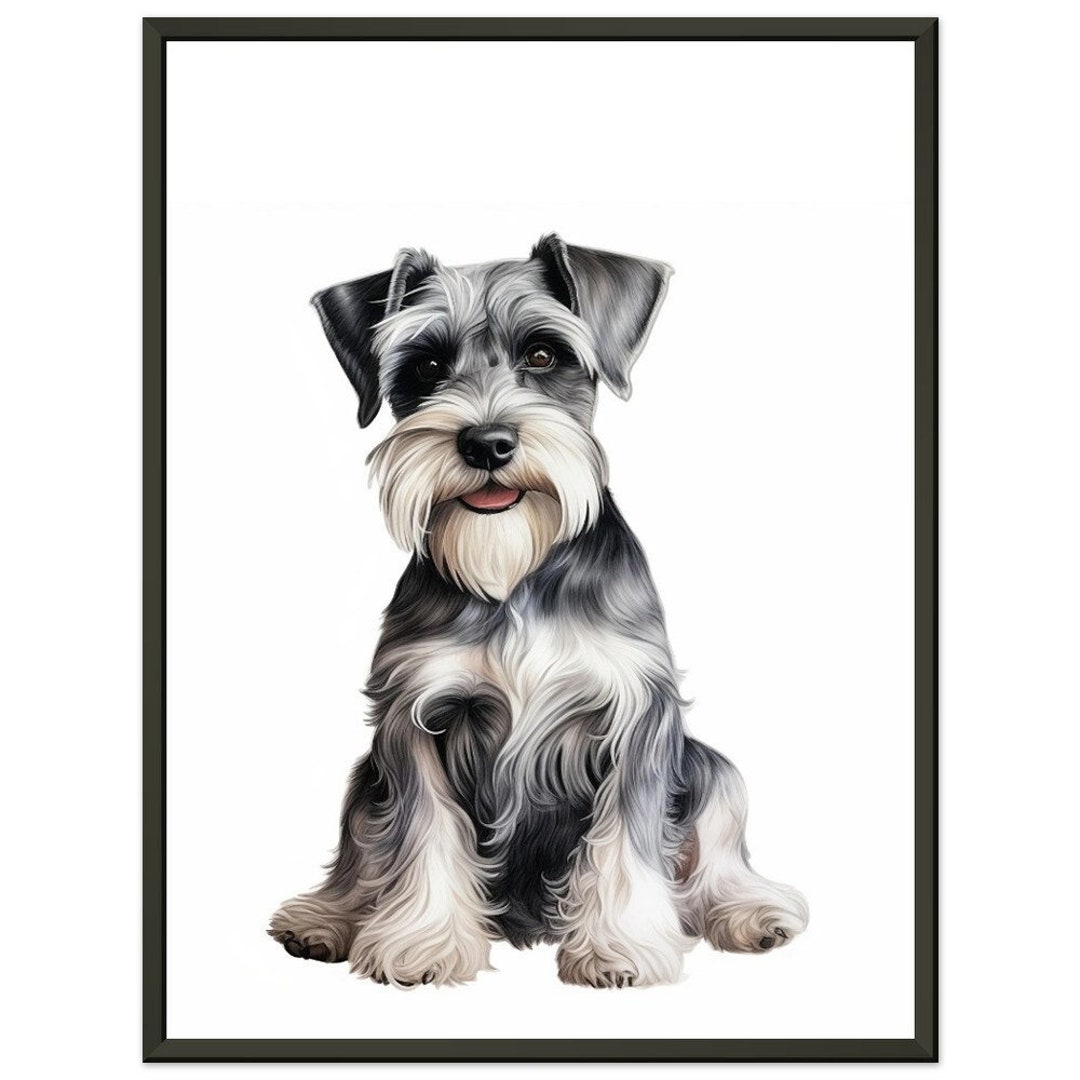 Charming Schnauzer Artwork | Poster or Sleek Metal Frame | Dog Lover ...