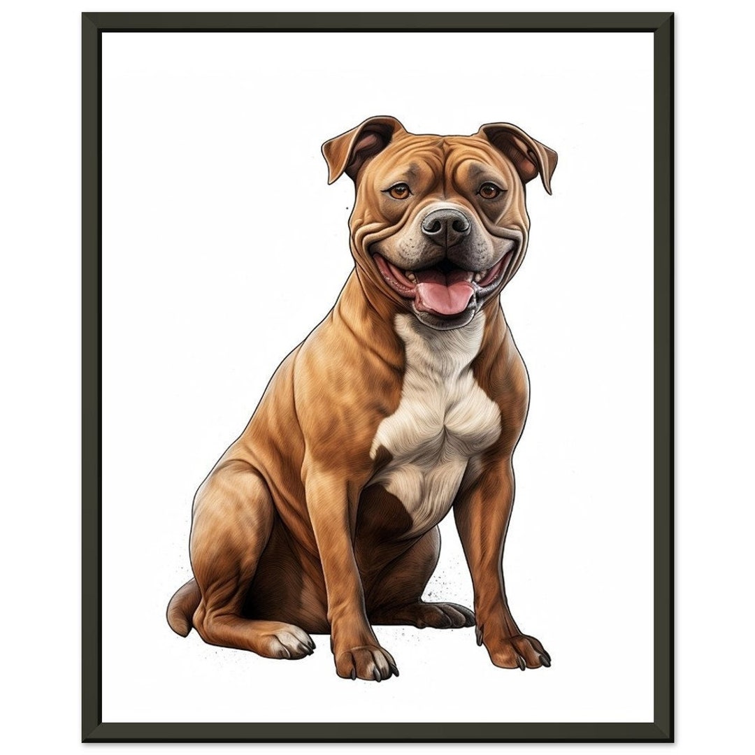Bold Staffordshire Bull Terrier Artwork | Poster or Contemporary Metal ...