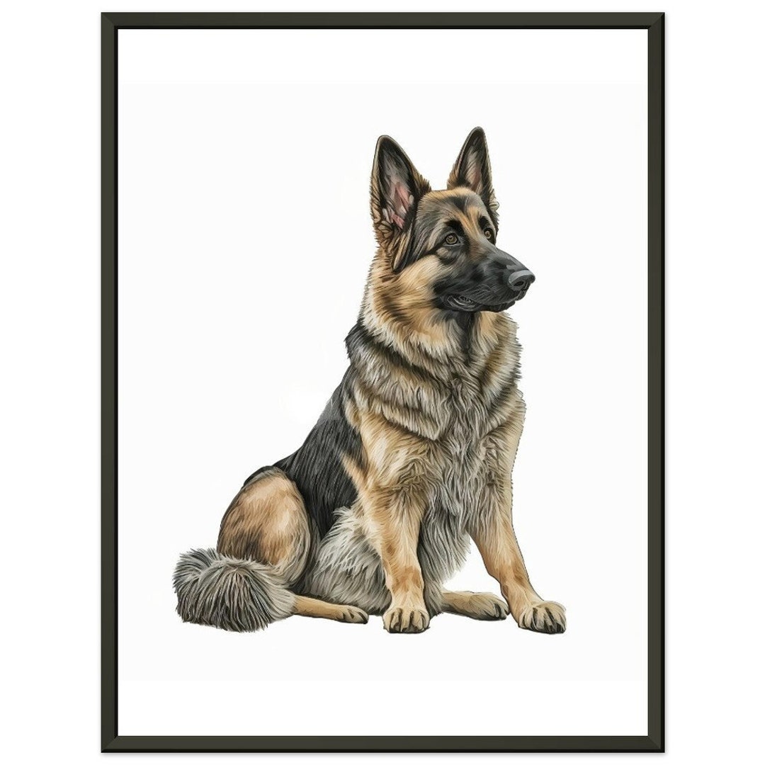 Majestic German Shepherd Artwork | Poster or Sleek Metal Frame | Dog ...