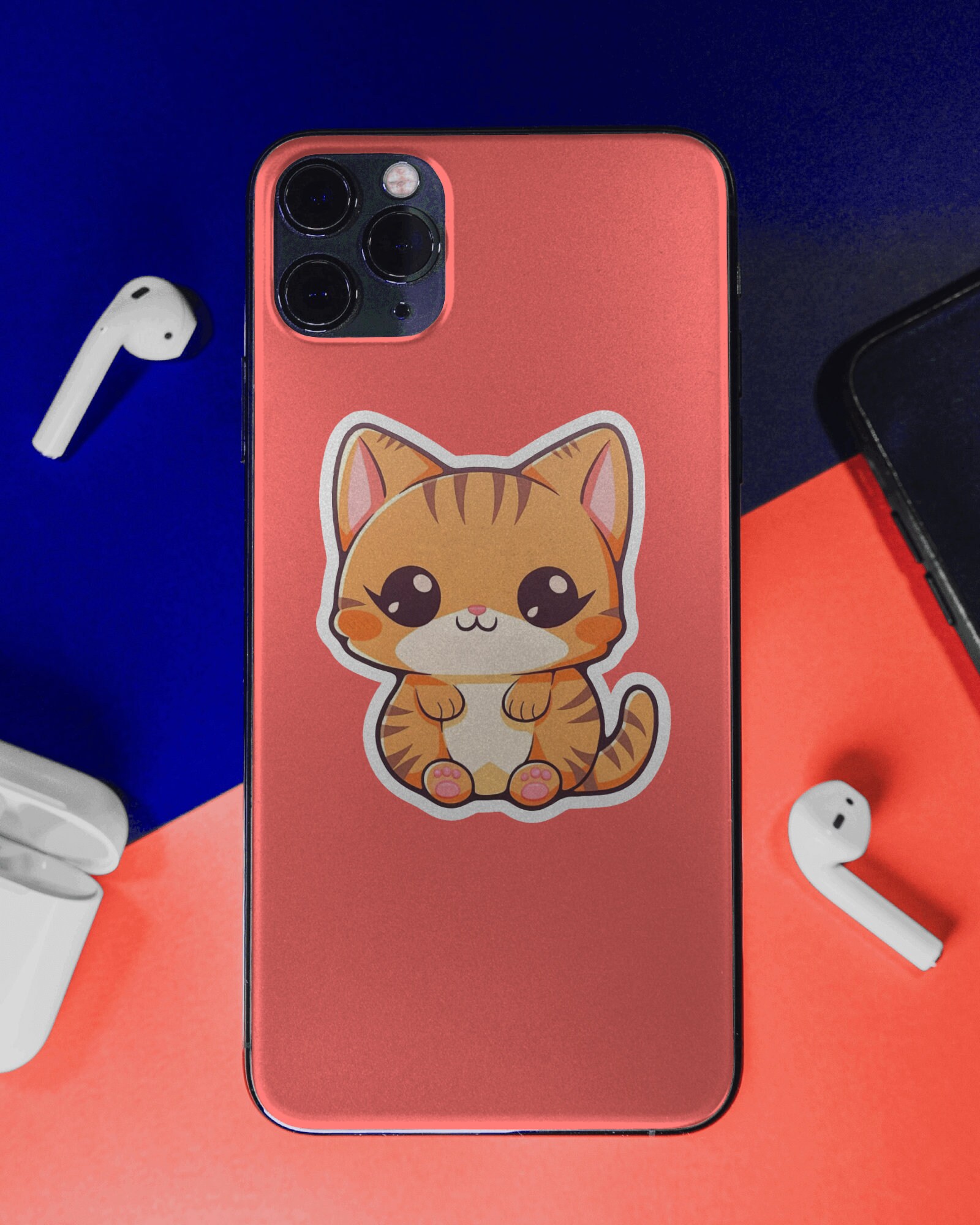 Kawaii Tabby Cat Sticker, Cute Sticker, Die-cut Sticker, Laptop Sticker ...