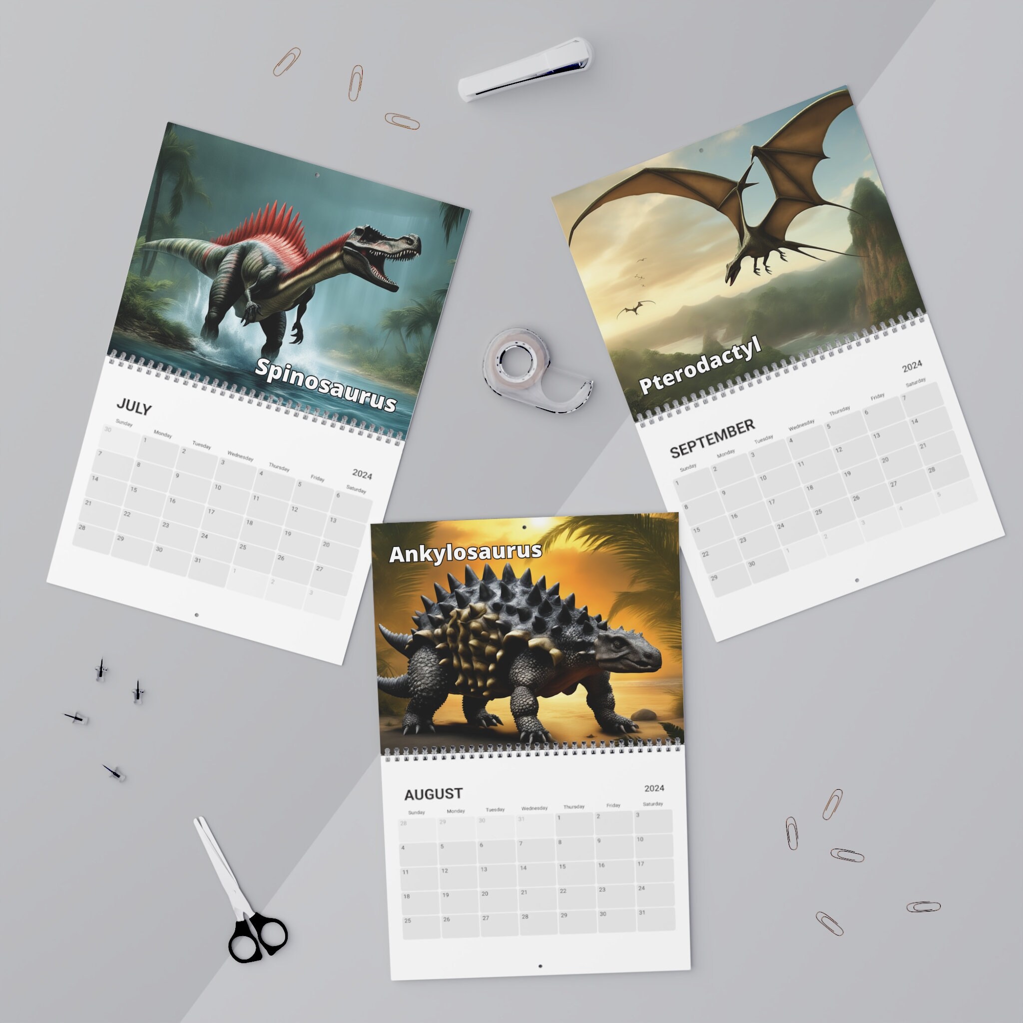 El Calendario de Dinosaurios 2024 ve lo mejor del Mundo - Etsy México