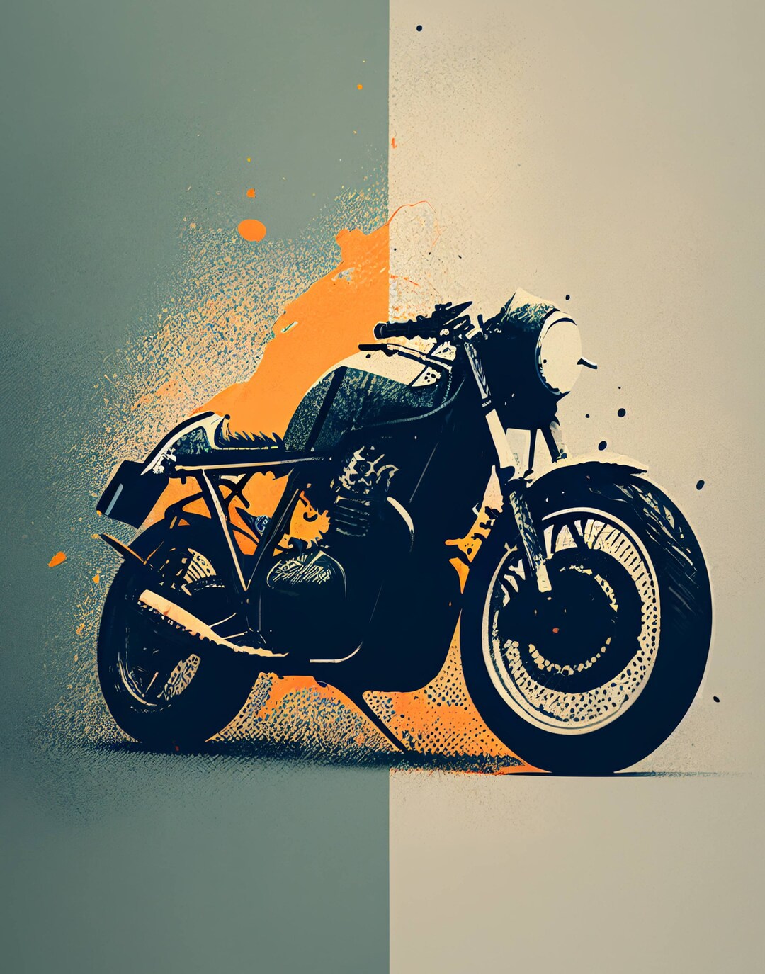 Minimalist Motorcycle Poster Image - Etsy