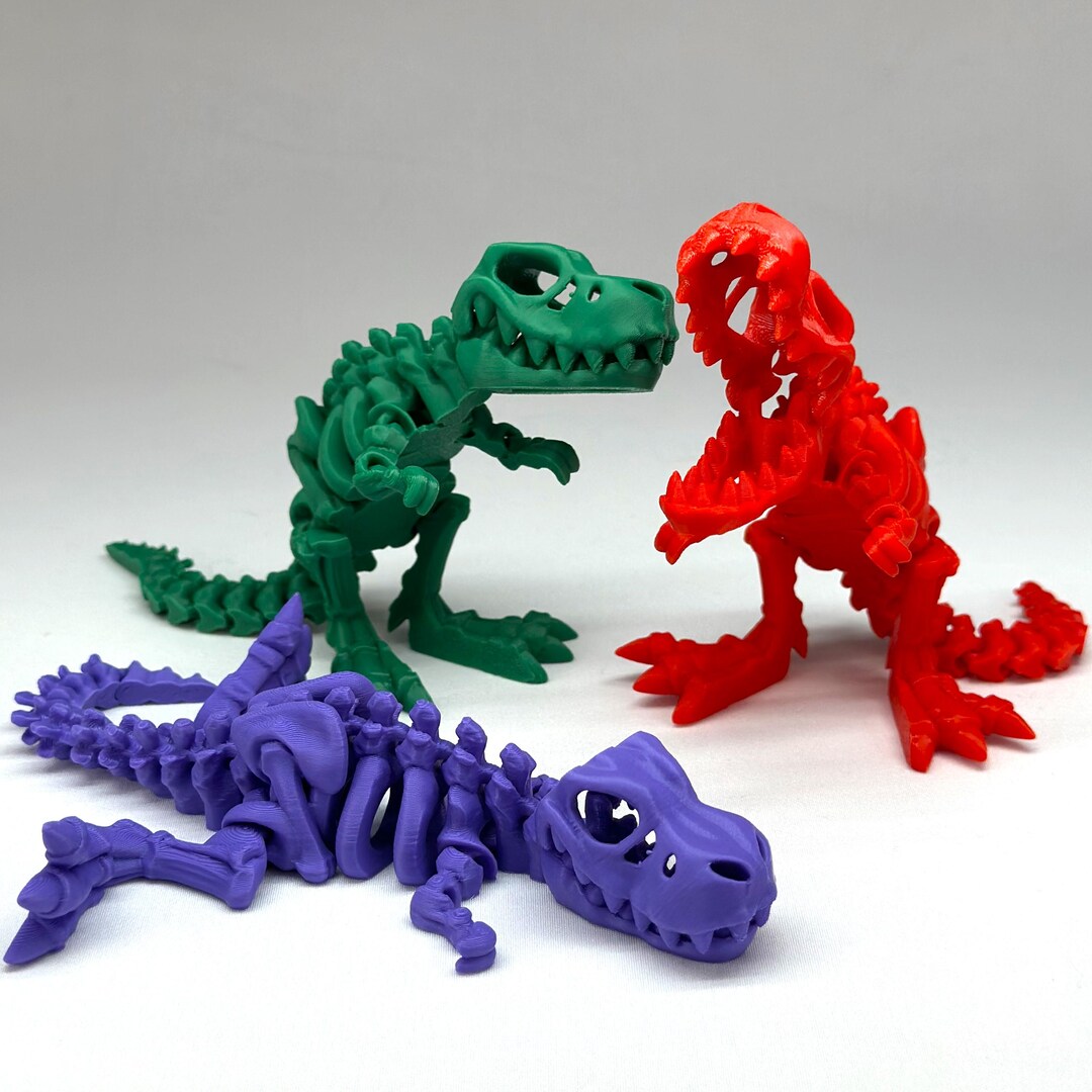 Small Skeleton T-rex Flexi | Cool Articulated Dinosaur Figure, Durable ...