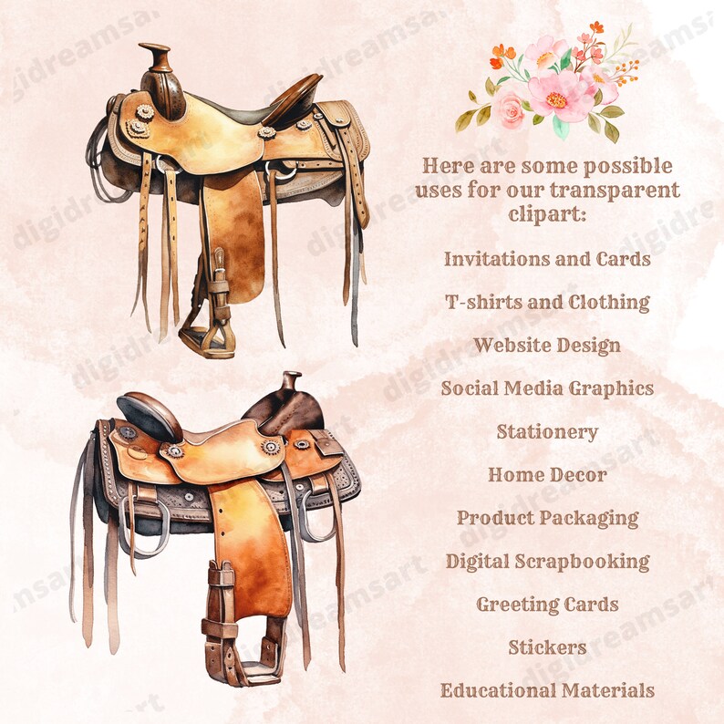 Western Saddle, Cowboys Clipart Bundle Transparent PNG Collection ...