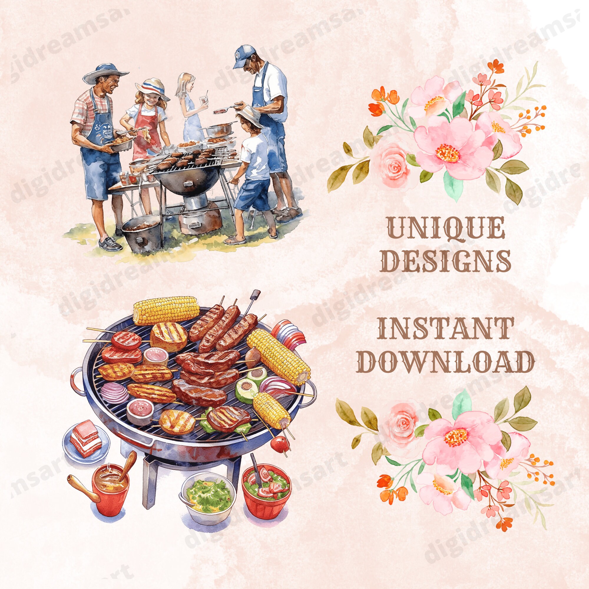 Independence Day Barbecue 4 July Clipart Bundle - Transparent PNG ...
