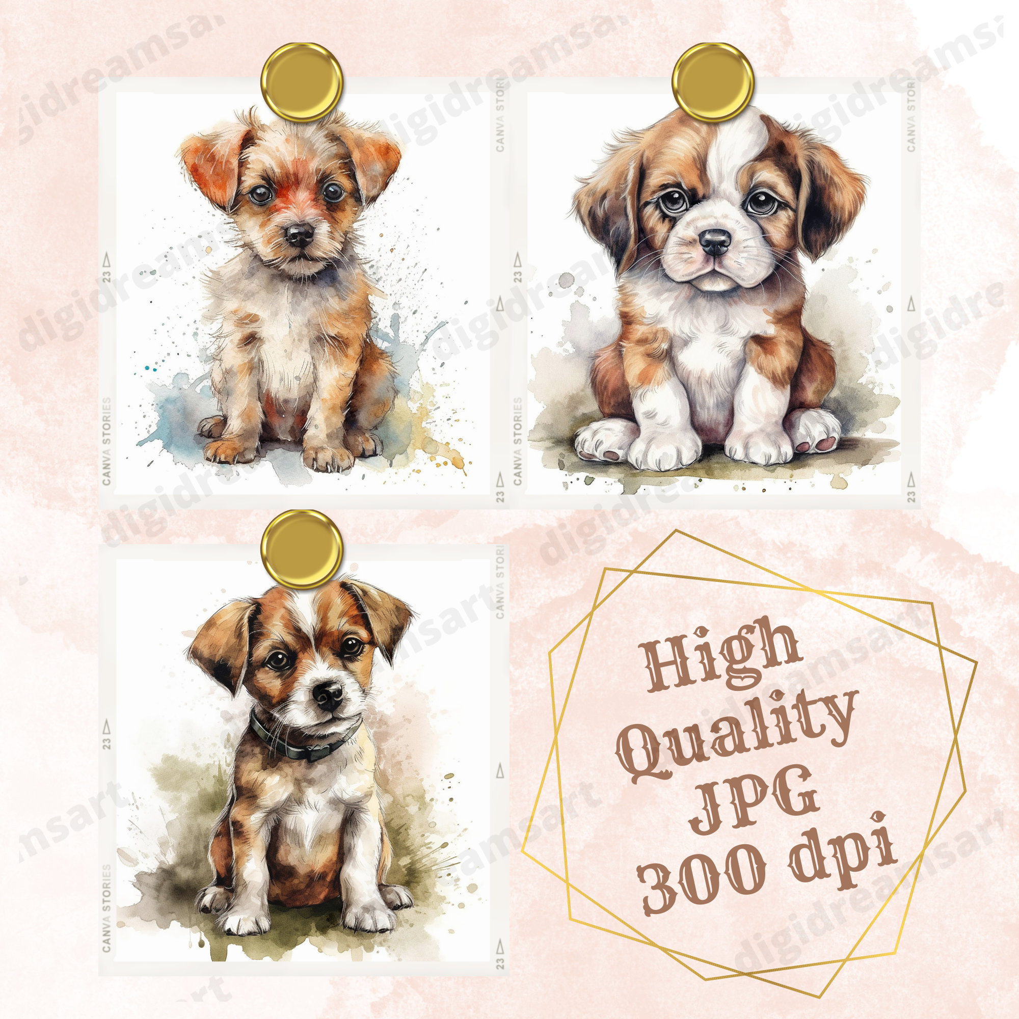 Cute Puppy Design Bundle: Cute Clipart Digital Prints and - Etsy