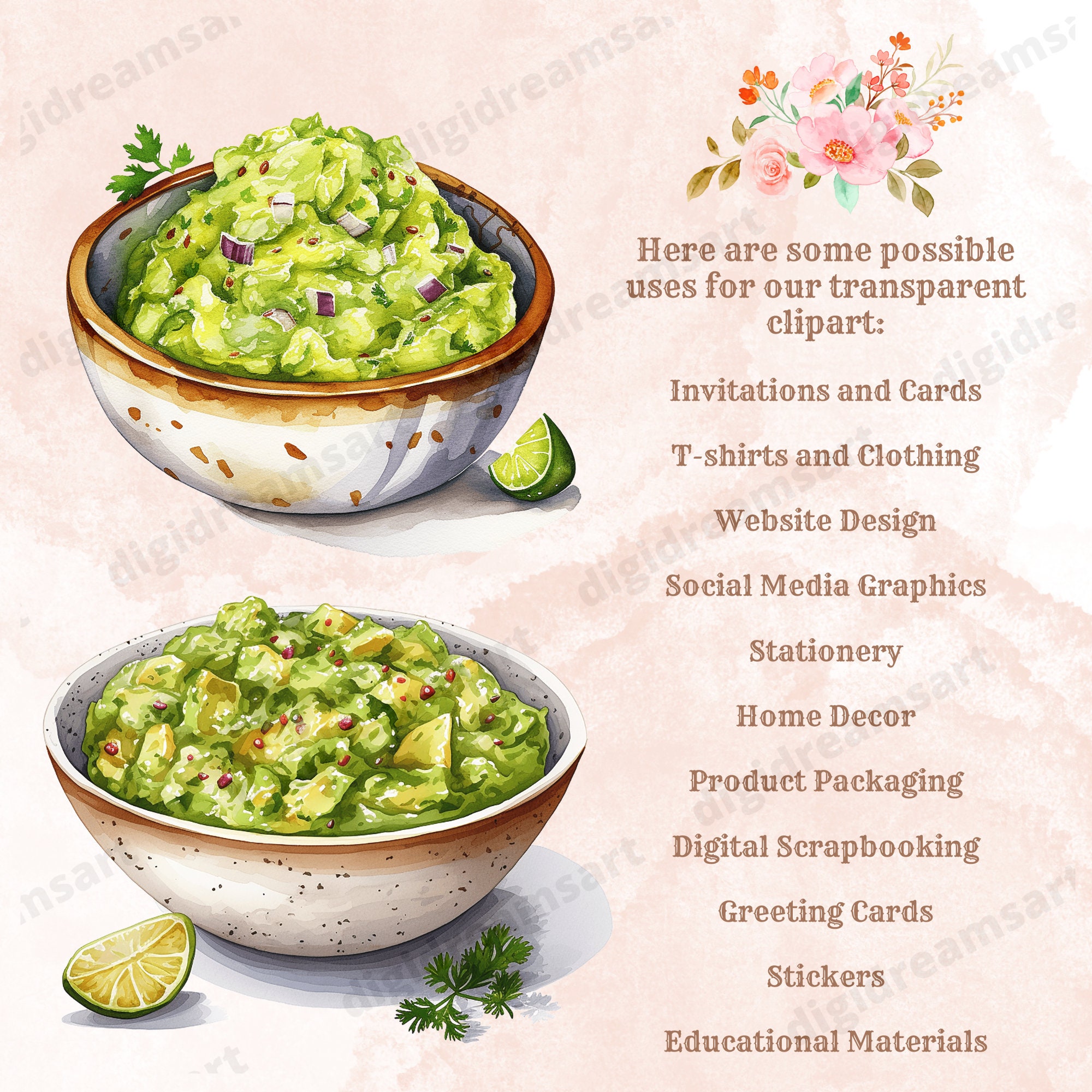 Guacamole Design Bundle PNG Transparent Clipart Collection - Etsy