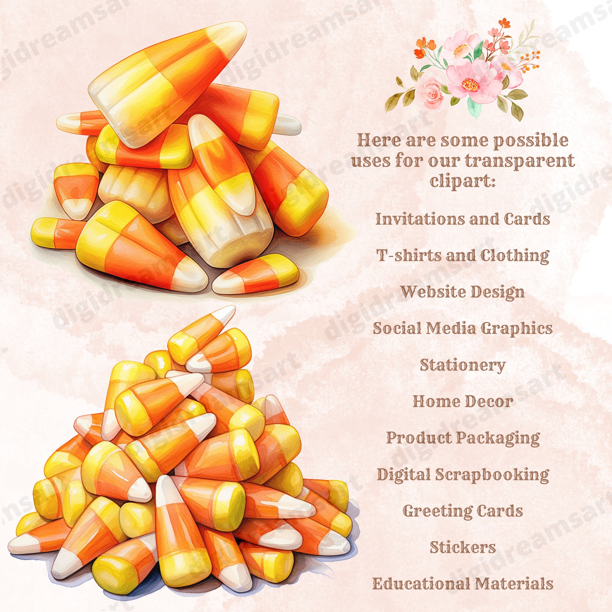 Halloween Candy Corn Clipart Bundle Transparent PNG Collection ...