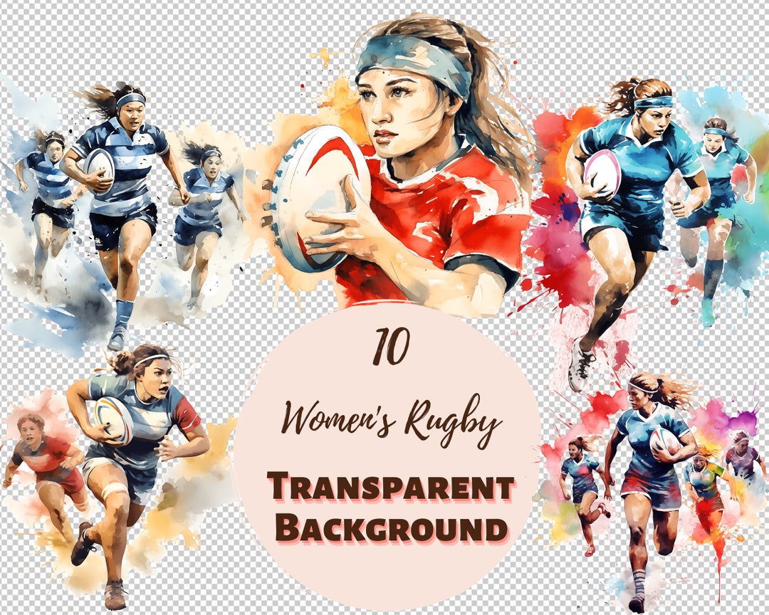 Women's Rugby Clipart Bundle - Transparent PNG Collection, Digital ...