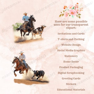 Western Cutting, Rodeo Clipart Bundle Transparent PNG Collection ...