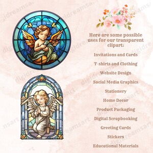 Baby Angel Stained Glass Bundle - Transparent PNG Collection, Digital ...