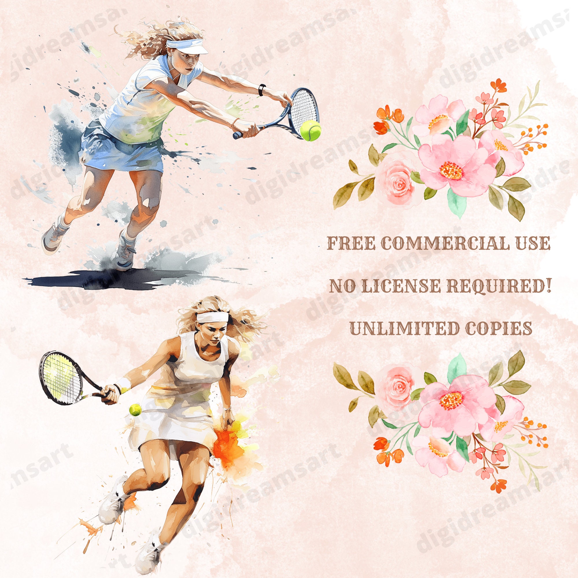 Tennis Clipart Bundle Transparent PNG Collection, Digital Prints ...