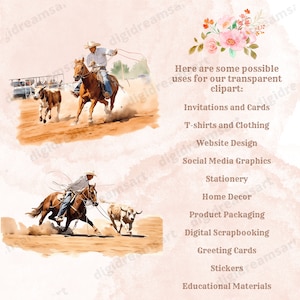 Calf Roping, Rodeo Cowboys Clipart Bundle Transparent PNG Collection ...