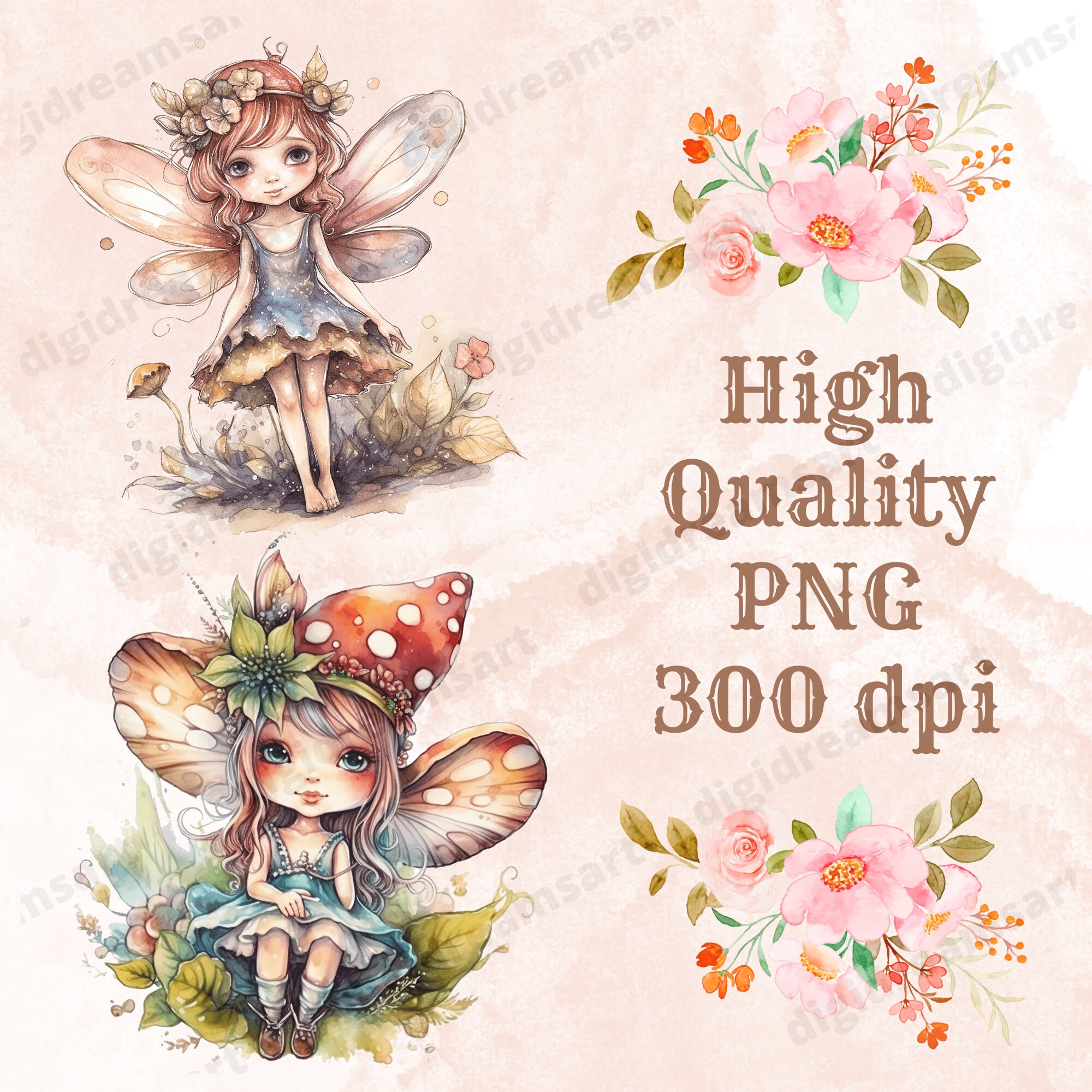 Cute Fairy Design Bundle - PNG Transparent Clipart Collection ...