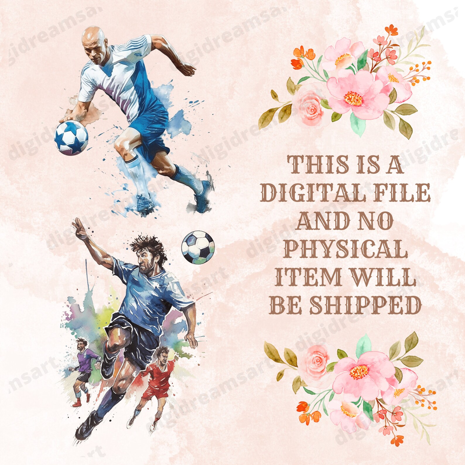 Soccer Clipart Bundle Transparent PNG Collection, Digital Prints ...