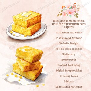 Cornbread Clipart Bundle - Transparent PNG Collection, Watercolor ...