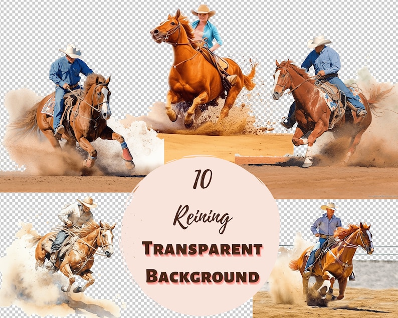 Reining, Rodeo Cowboys Clipart Bundle Transparent PNG Collection ...