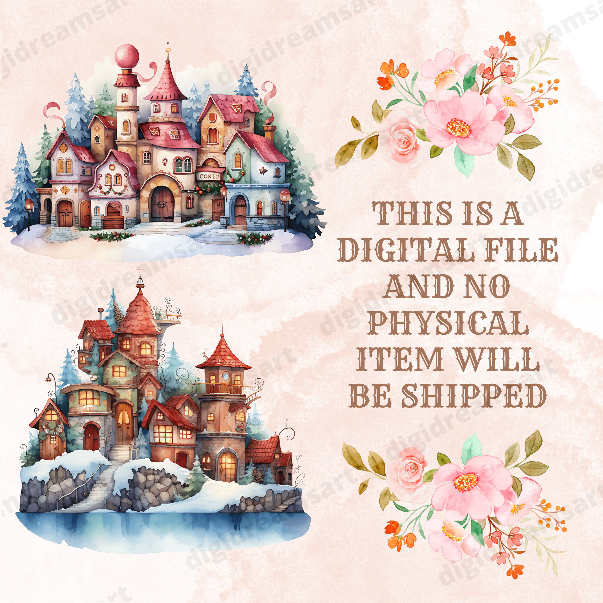 Santa's Village Design Bundle - PNG Transparent Clipart Collection ...